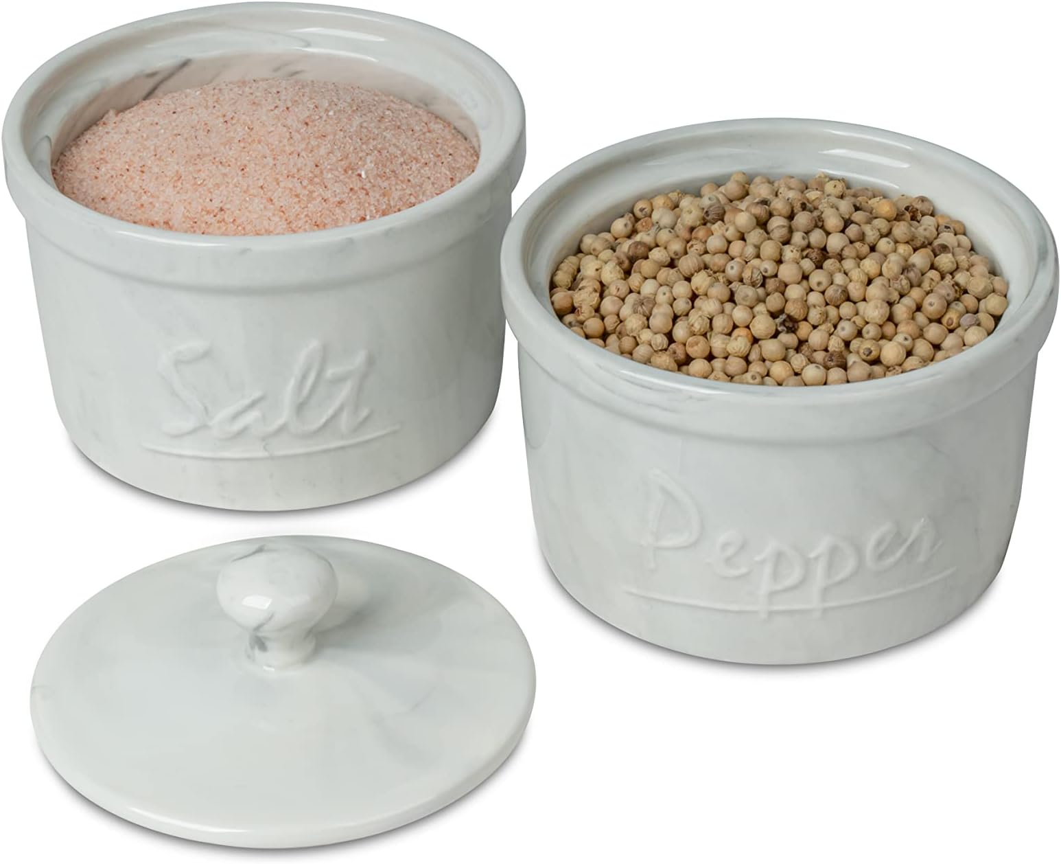 Amazon.com: enkiware Salt and Pepper Bowls with Lid, Set of 2 ...