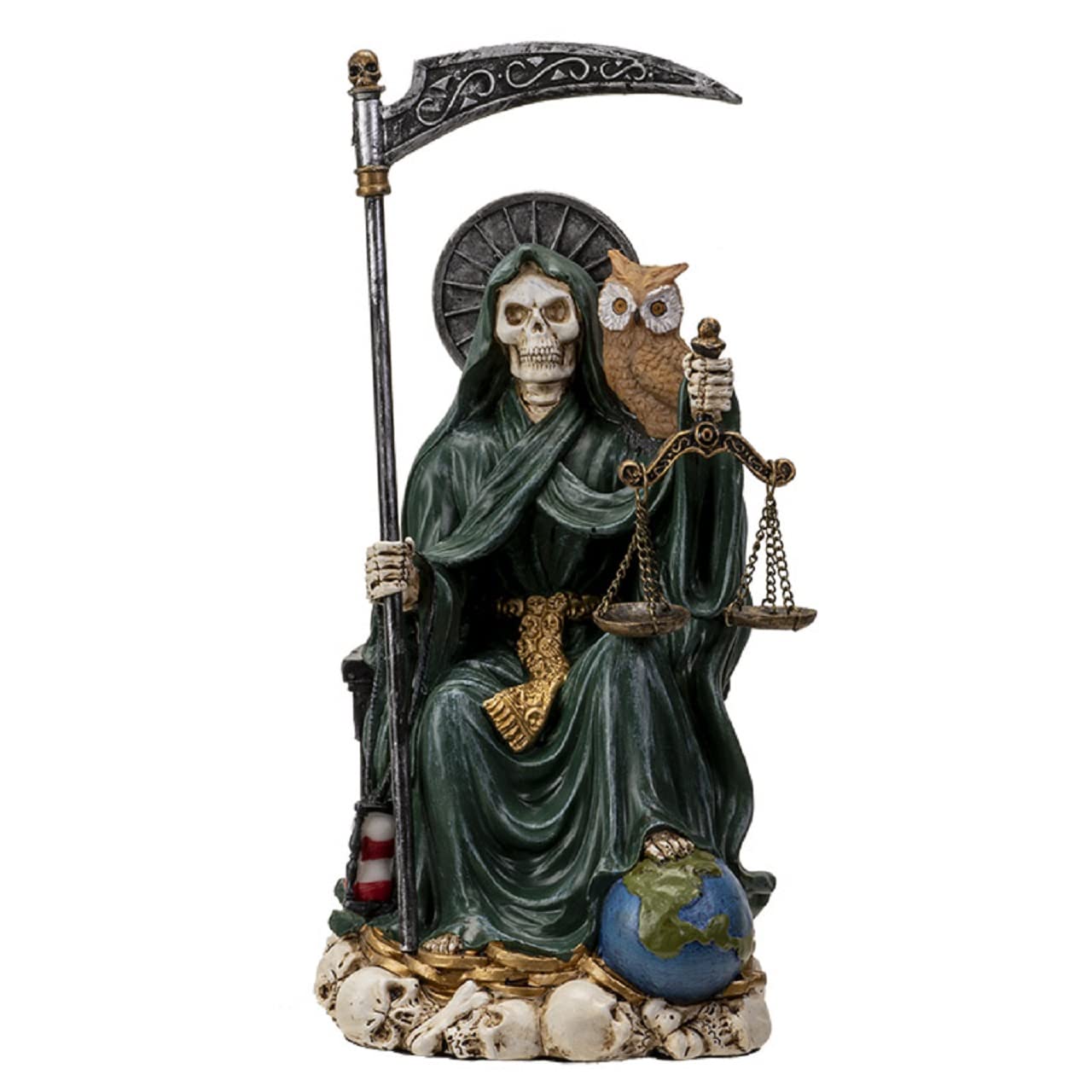 Amazon.com: Pacific Giftware Pacific Trading Sitting Santa Muerte Green ...