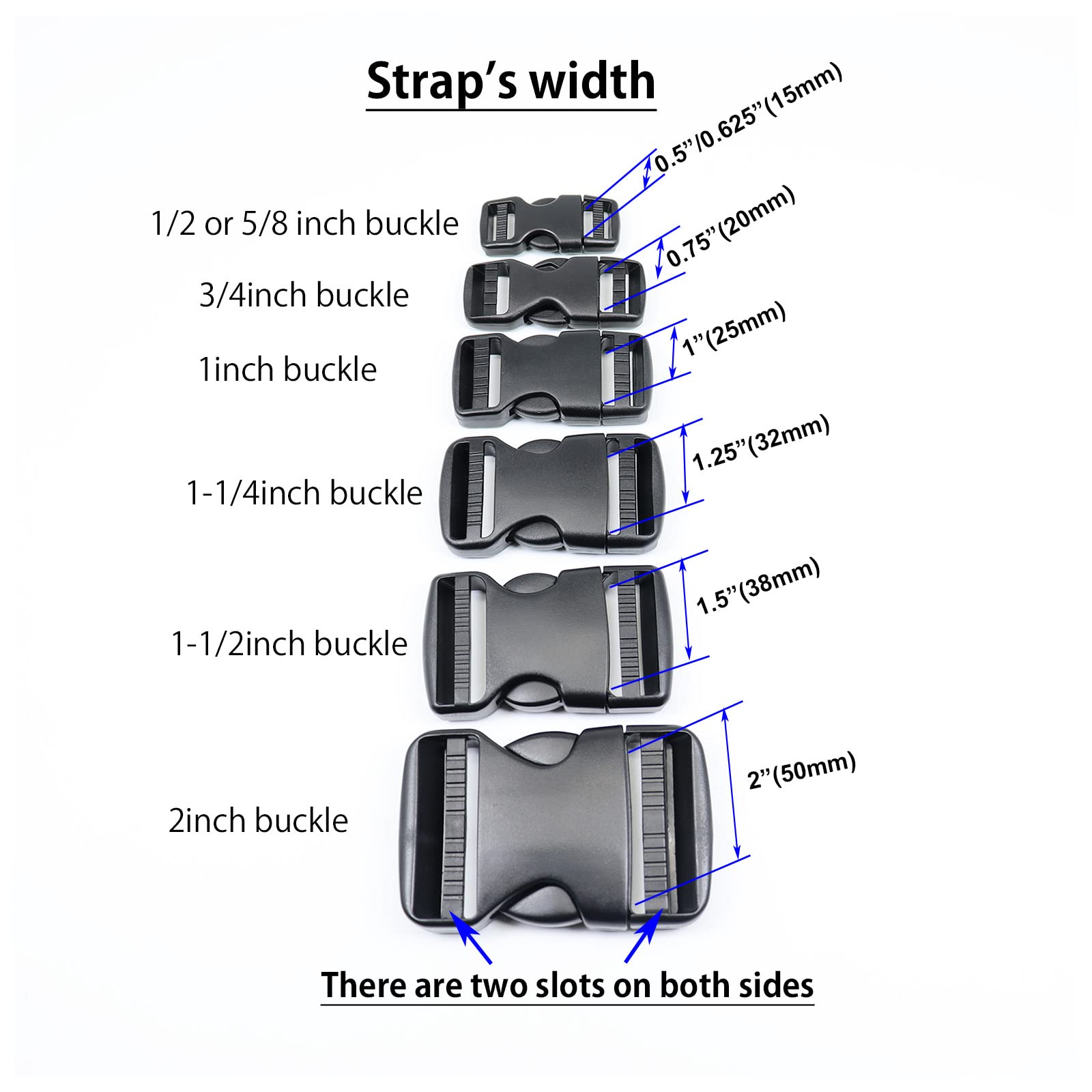 Snapklik.com : Baitoo Quick Side Release Buckles 1 1/2 Inch Heavy Duty ...