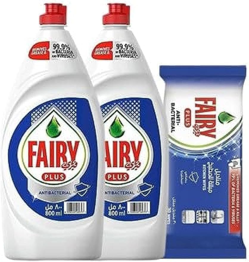Fairy Liquid and Wipes Bundle (Fairy Plus AnitBac Dishwashing Liquid ...