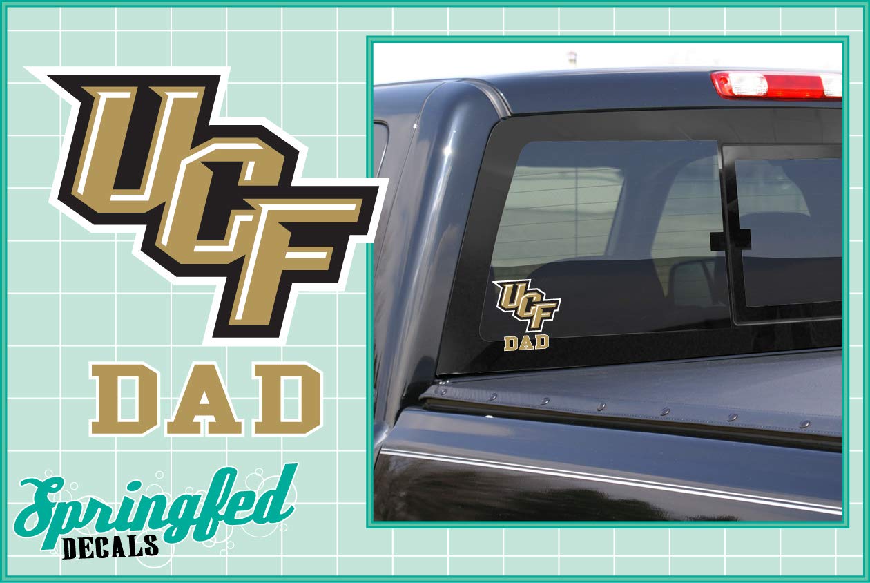 Amazon.com: UCF Knights GOLD DAD w/STACKED UCF LOGO Vinyl Decal Central ...