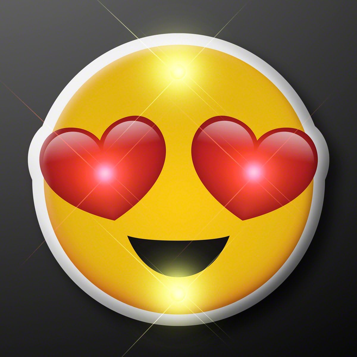 Amazon.com: Light Up Heart Eyes Emoji Flashing Blinking LED Body Light ...
