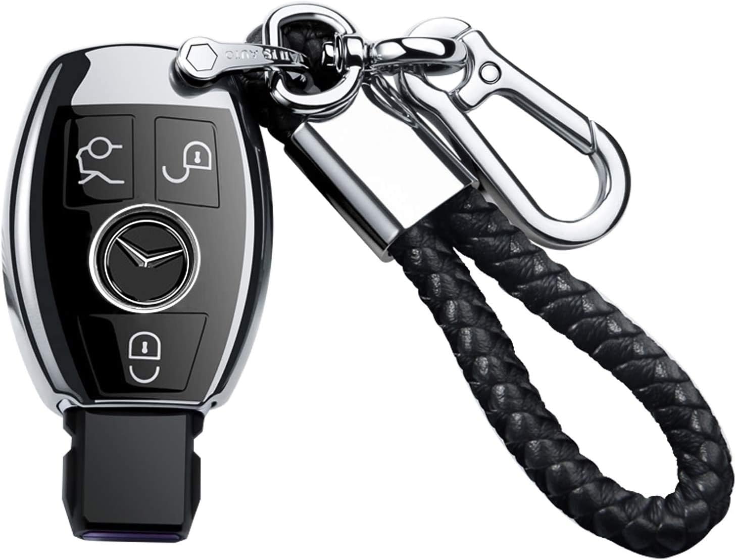 Amazon.com: Tukellen for Mercedes Benz Keychains with Key Fob Cover ...