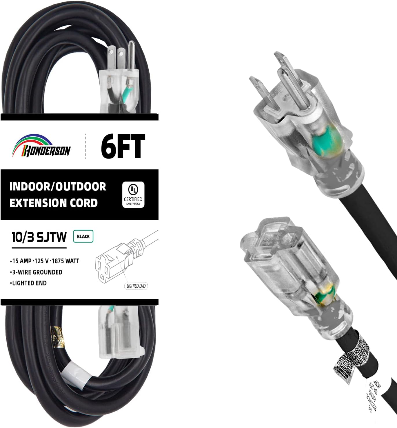Amazon.com: Ultra Explorer 6 Foot Lighted Outdoor Extension Cord - 12/3 ...
