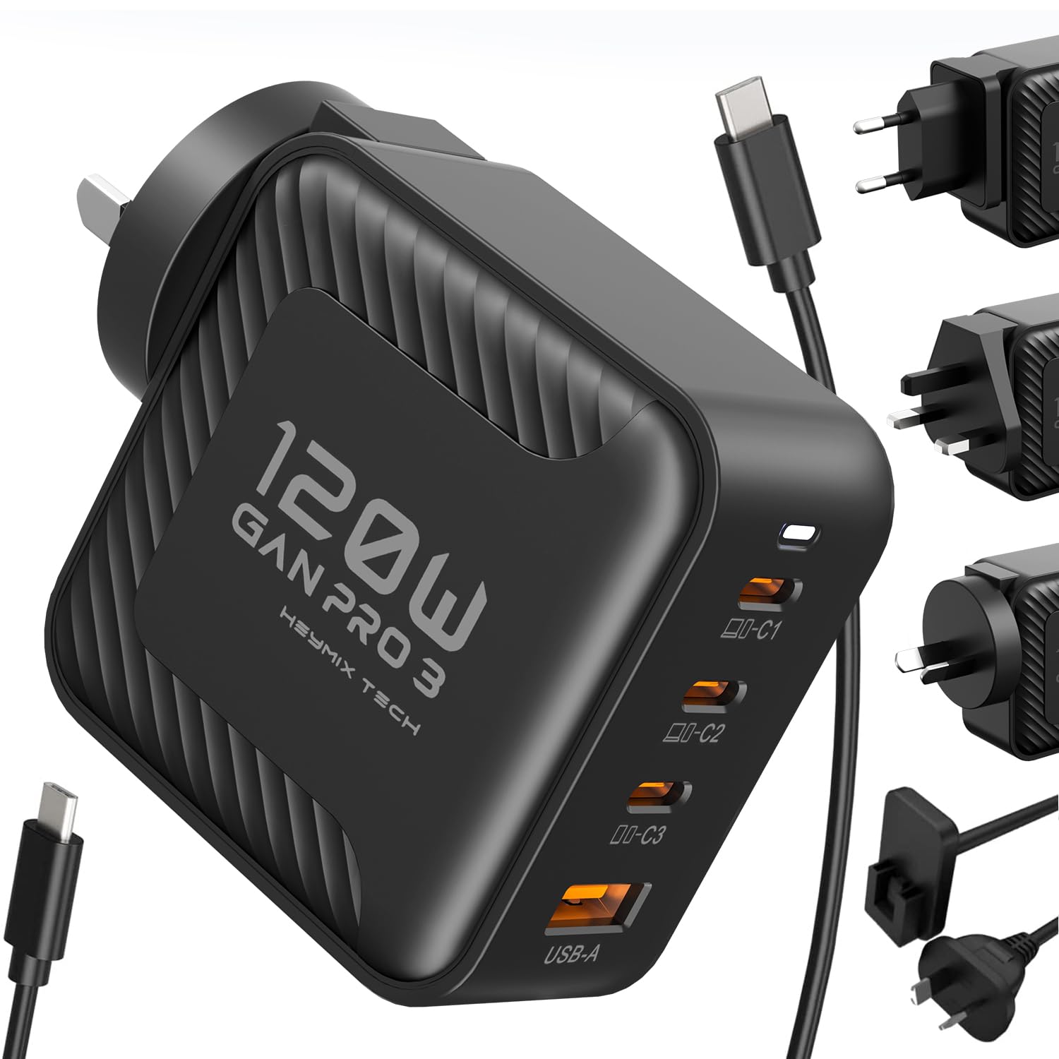 HEYMIX 120W GaN Charger, 100W USB C Charger, 100W PPS USB-C Wall ...