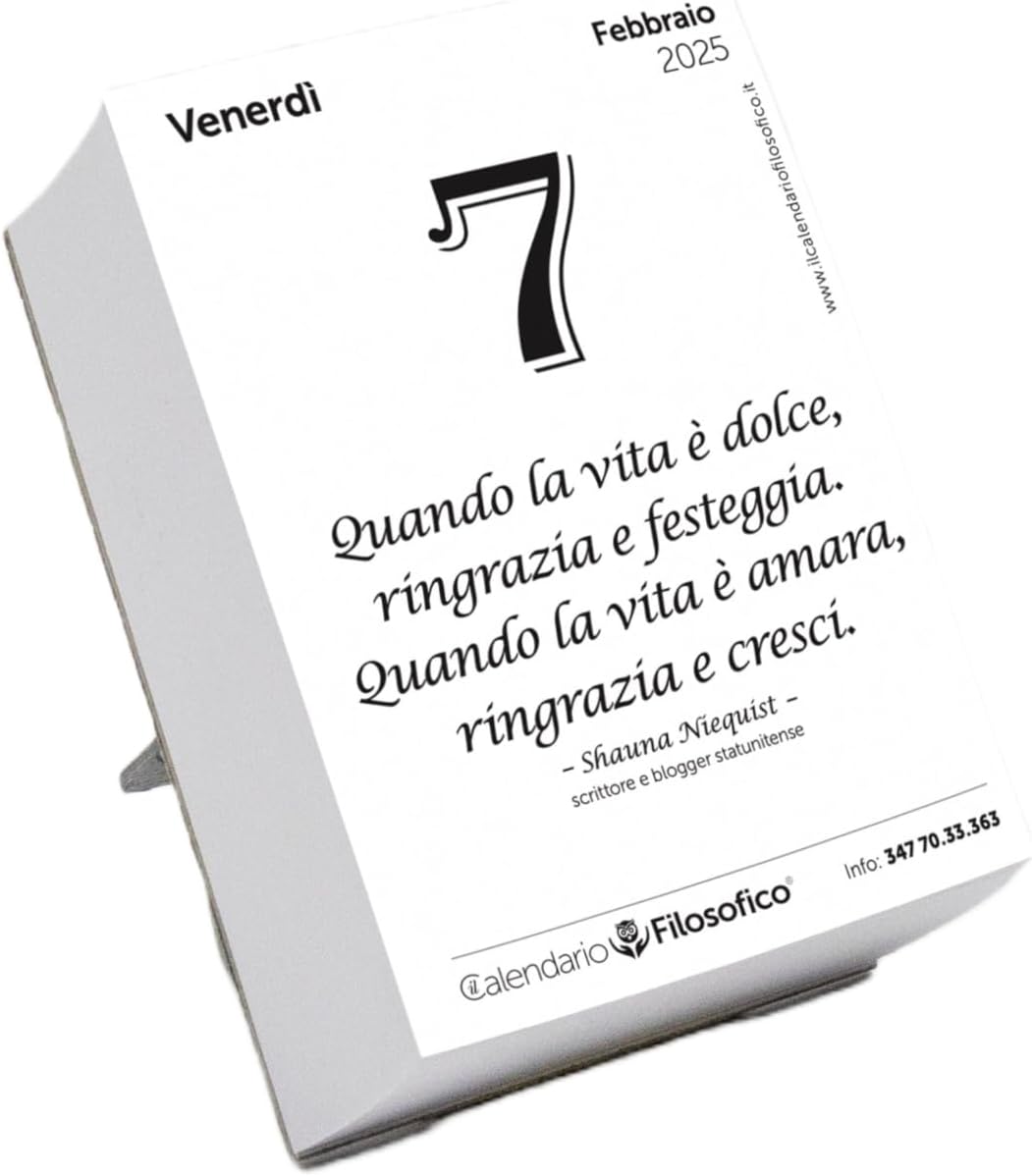 Il Calendario Filosofico 2025 con Supporto in Cartone, Formato A7 da 7 ...