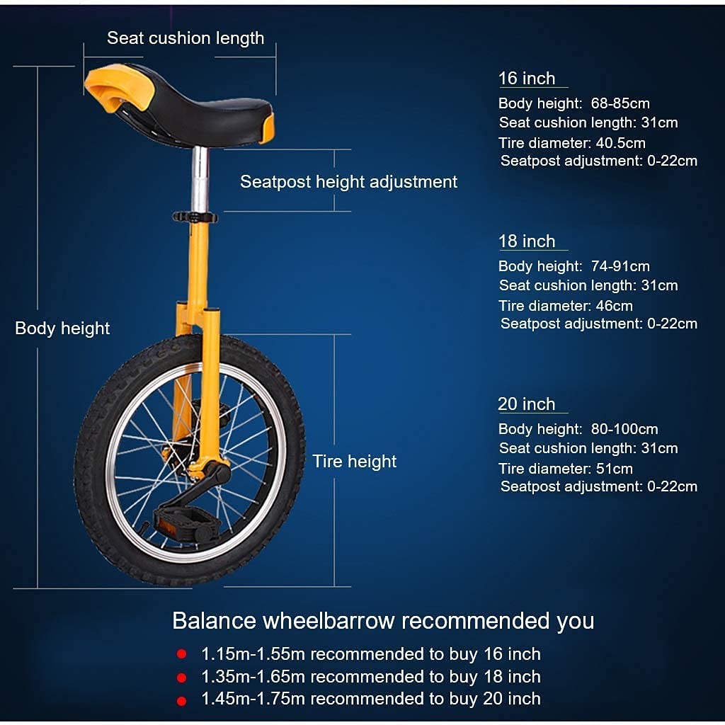 Unicycle Parts Yescom 16" Unicycle, Outdoor Exercise Bicycle With