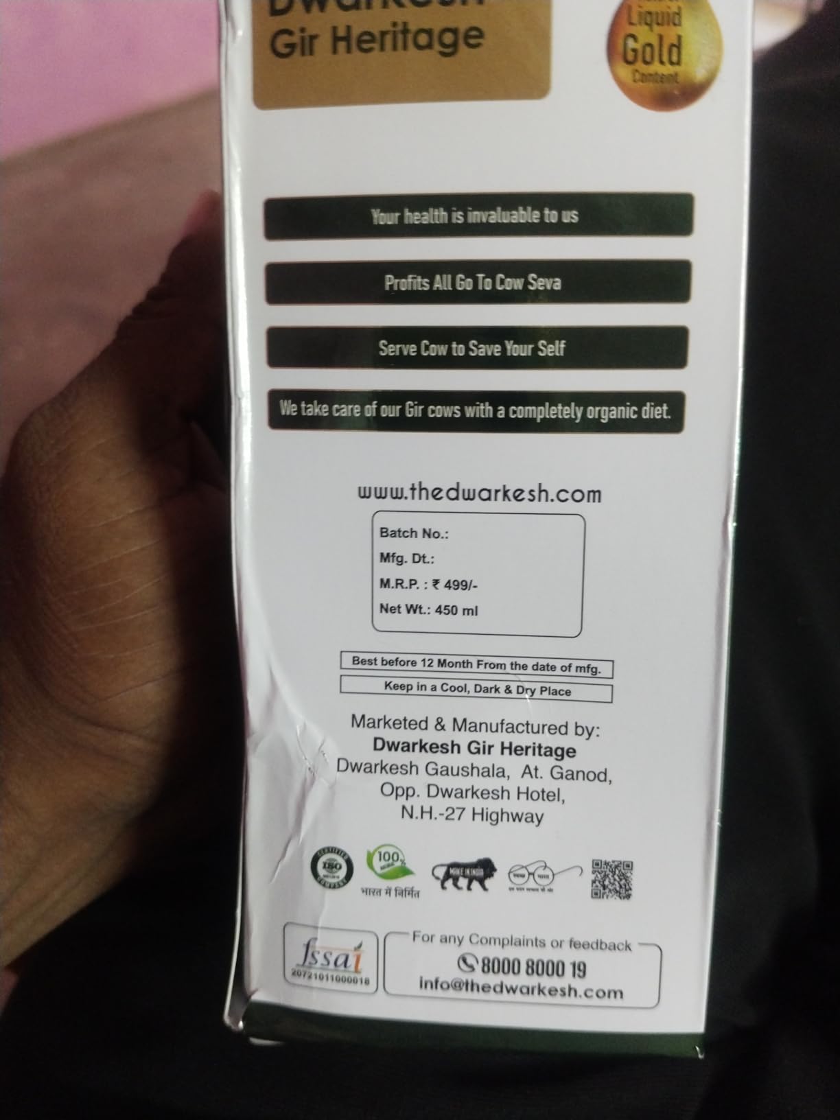 Buy Dwarkesh™ 100℅ Pure Desi Gir Cow Gomutra Urine Ark with (Neem ...