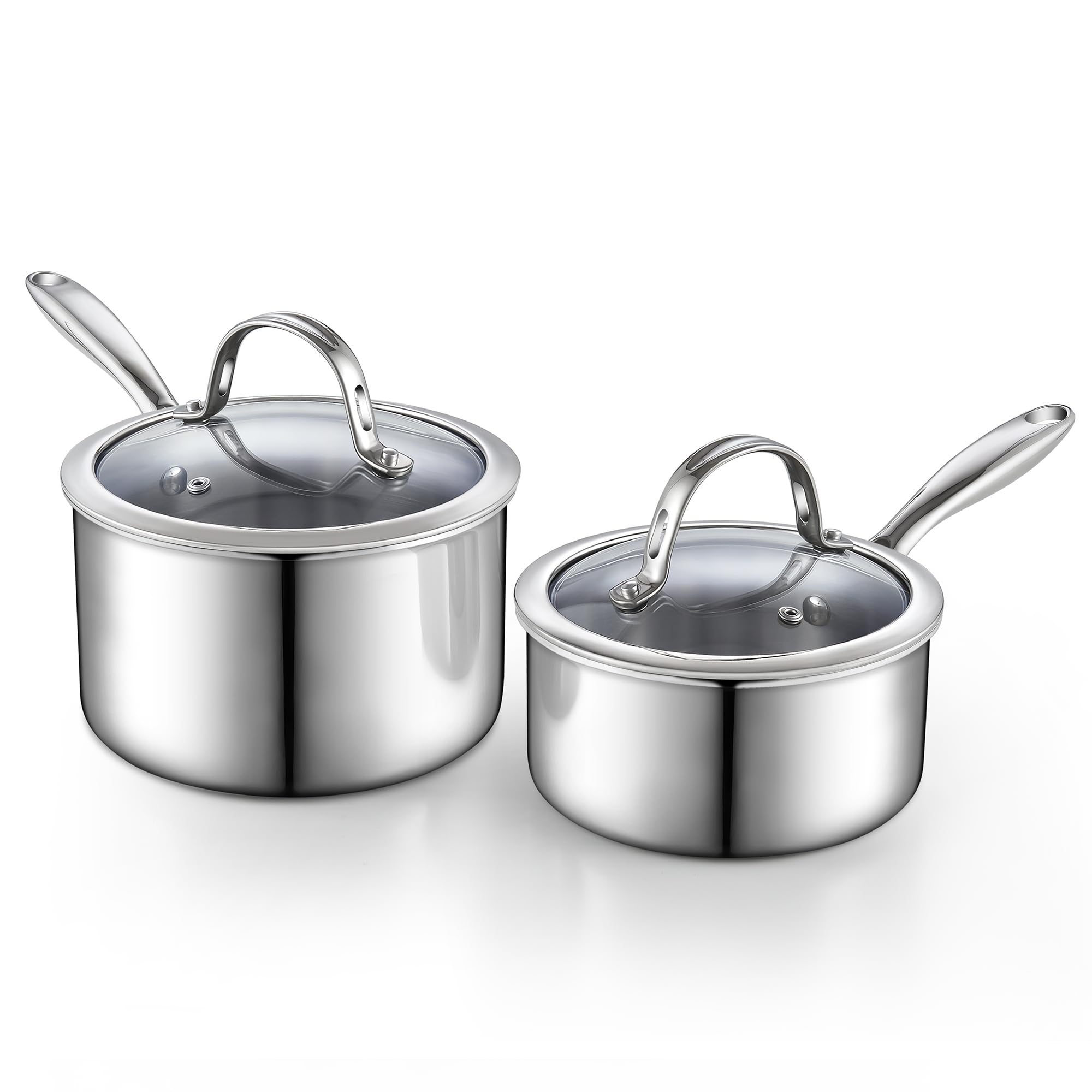 Amazon.com: Cooks Standard Stainless Steel Saucepan Set 1.5 and 3 Quart ...