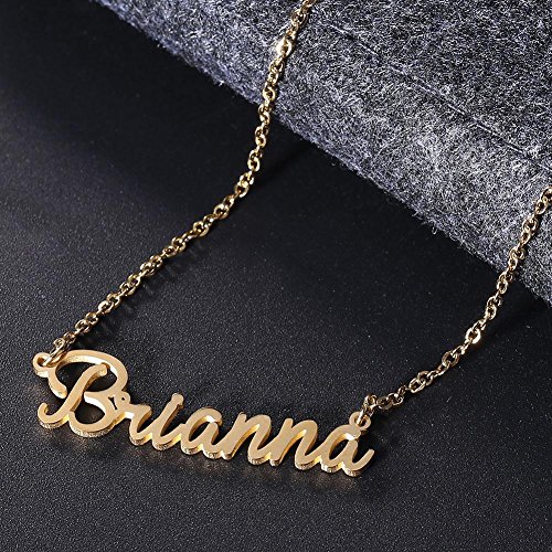 Prosperveil Unisex Customized Nameplate Chain Name Brianna Pendant ...