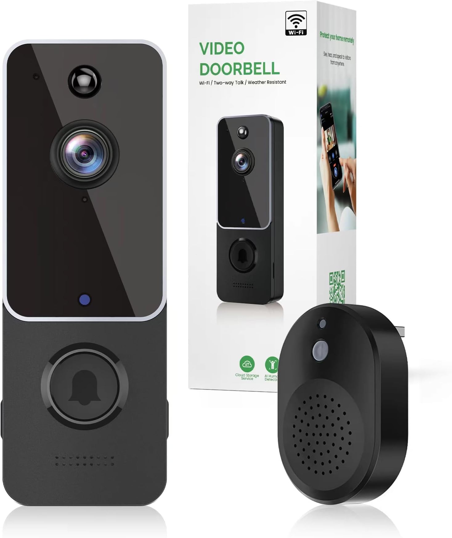 Amazon.com: Smart Video Doorbell Camera Wireless with Chime, AI Human ...