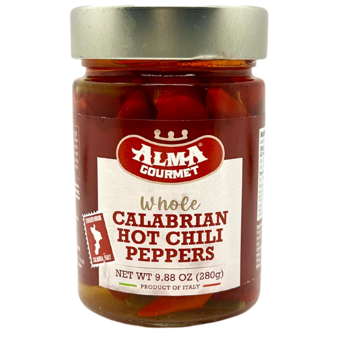 Alma Gourmet Whole Calabrian Hot Chili Peppers In Oil Imported ...