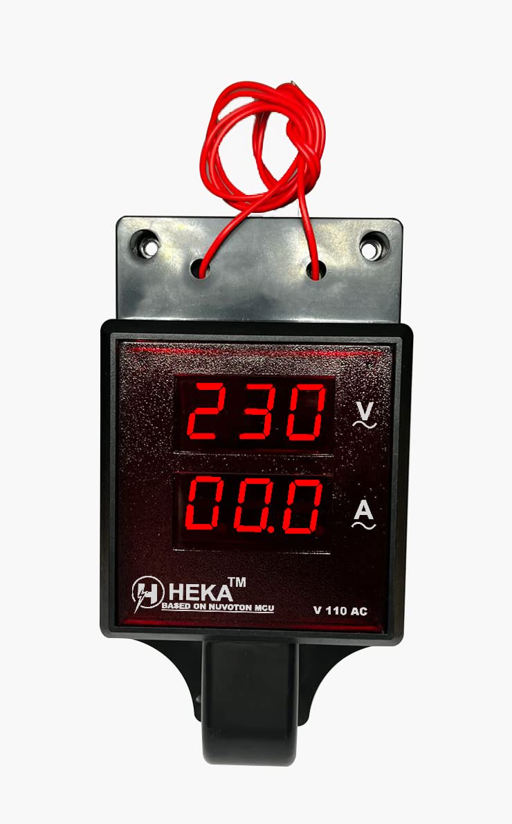 HEKA AMP+VOLT-110 WALL MOUNT Digital led power meter Voltmeter Pack of ...