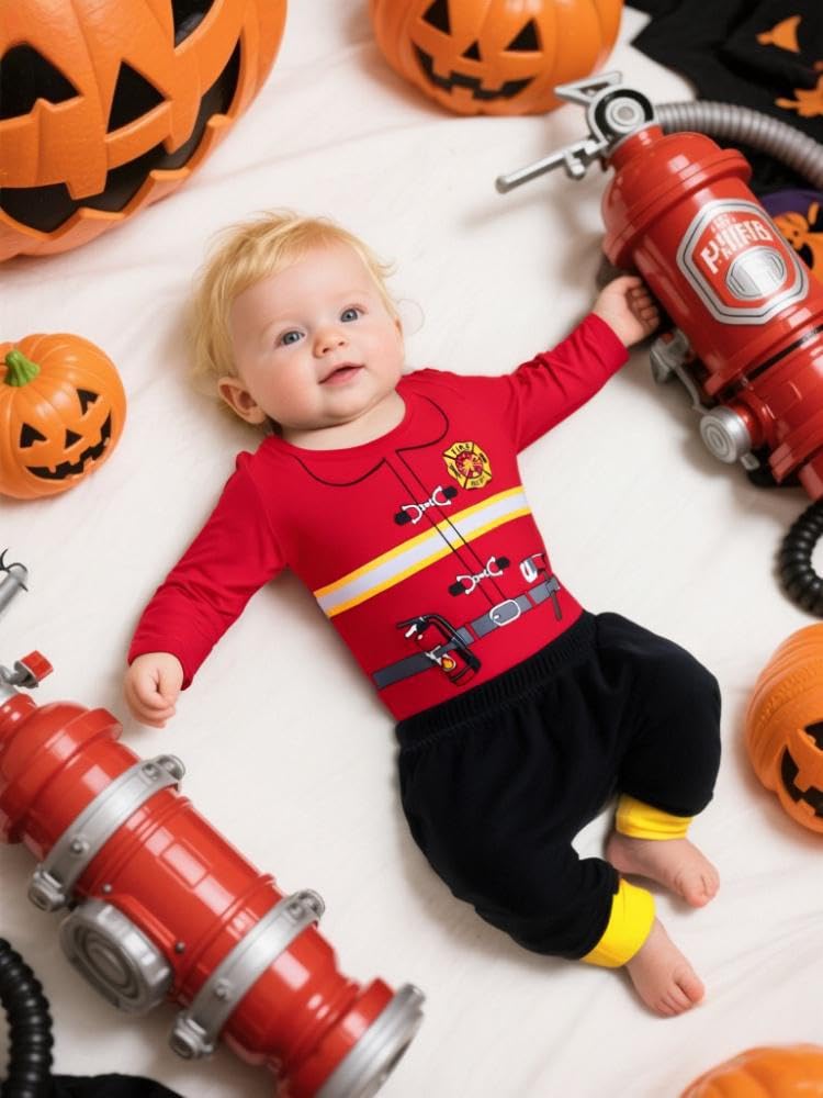 Snapklik.com : COSLAND Baby Firefighter Costume Infant Boys Halloween ...