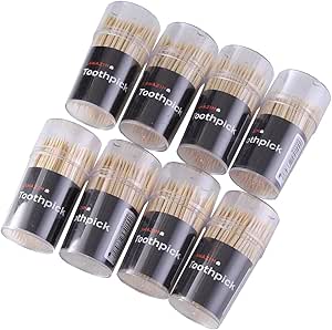 Lawazim Small Toothpick Set -8 Piece- Disposable Double-ended Sharp ...