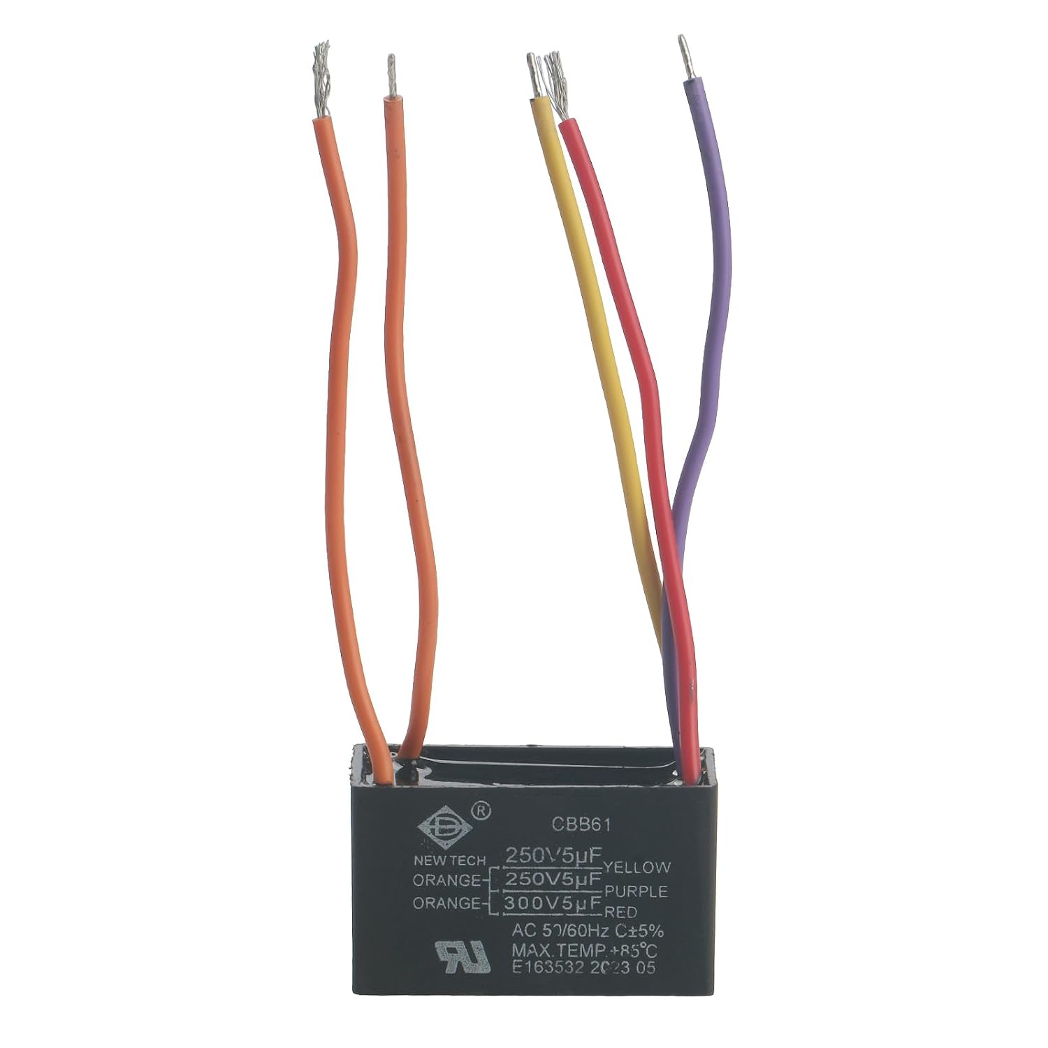 GAOHOU 5 Wire Ceiling Fan Capacitor CBB61 5+5+5uf 250V-300V AC 50/60 Hz ...