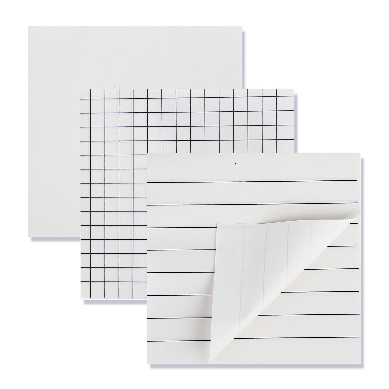 3 Pack Sticky Notes 3 x 3 Inches Aesthetic Sticky Notes with Lines ...