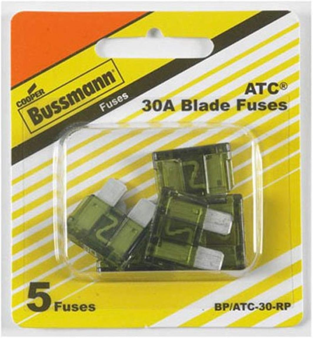 Amazon.com: Bussmann (BP/ATC-30-RP) 30 Amp ATC Blade Fuse, Pack of 5 ...