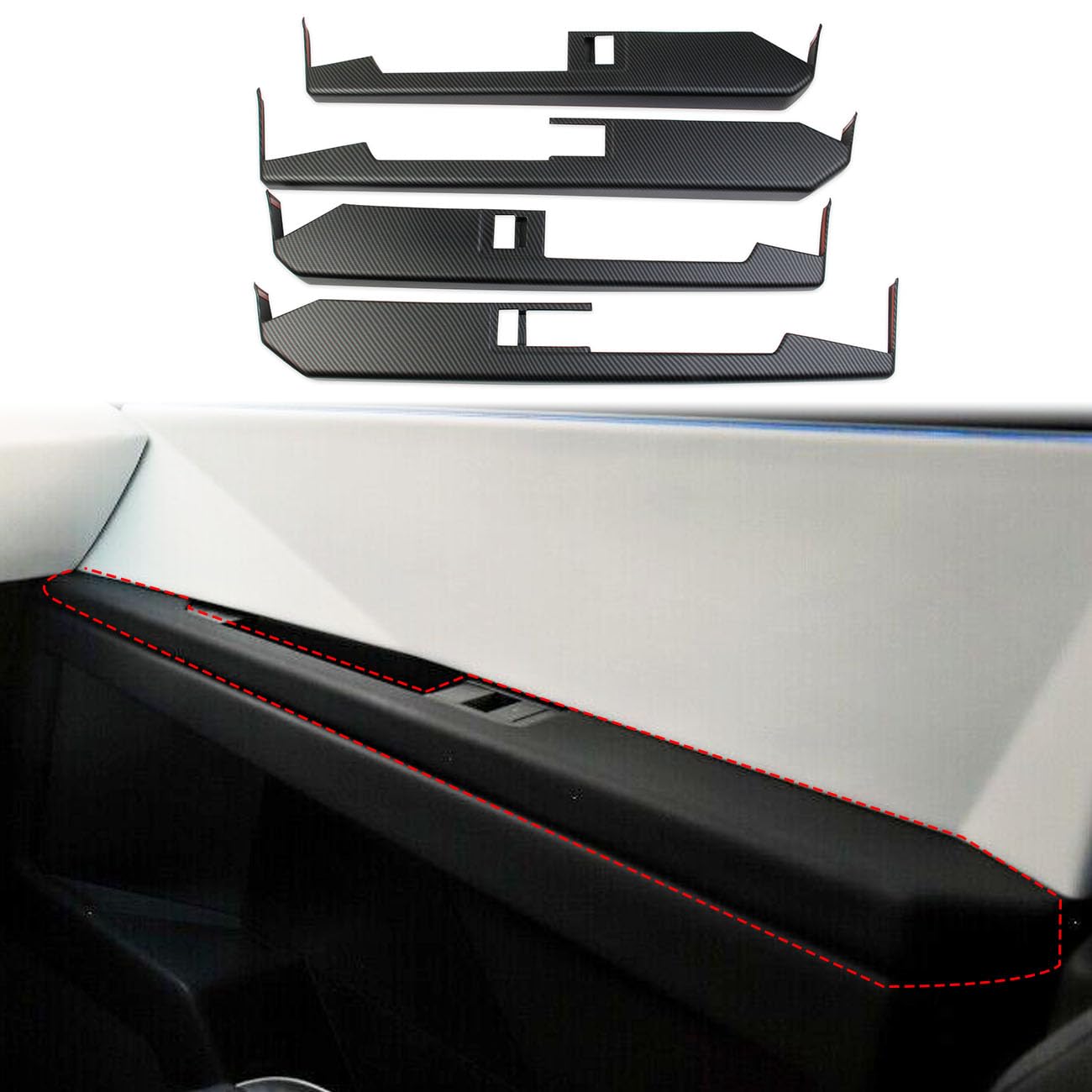 Snapklik.com : Fewshaw Carbon Fiber Style Interior Door Armrest Window ...