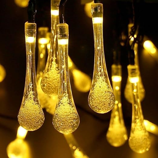 Amazon.com: AMZSTAR Solar String Light Outdoor Waterproof Solar Drop ...