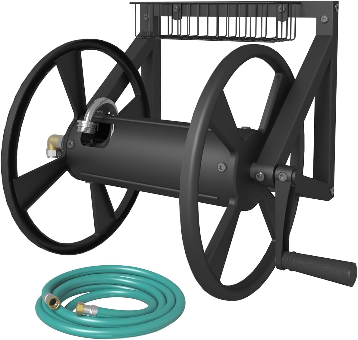 Amazon.com : Stainless Steel Garden Hose Reel - Wall/Floor Mounted ...