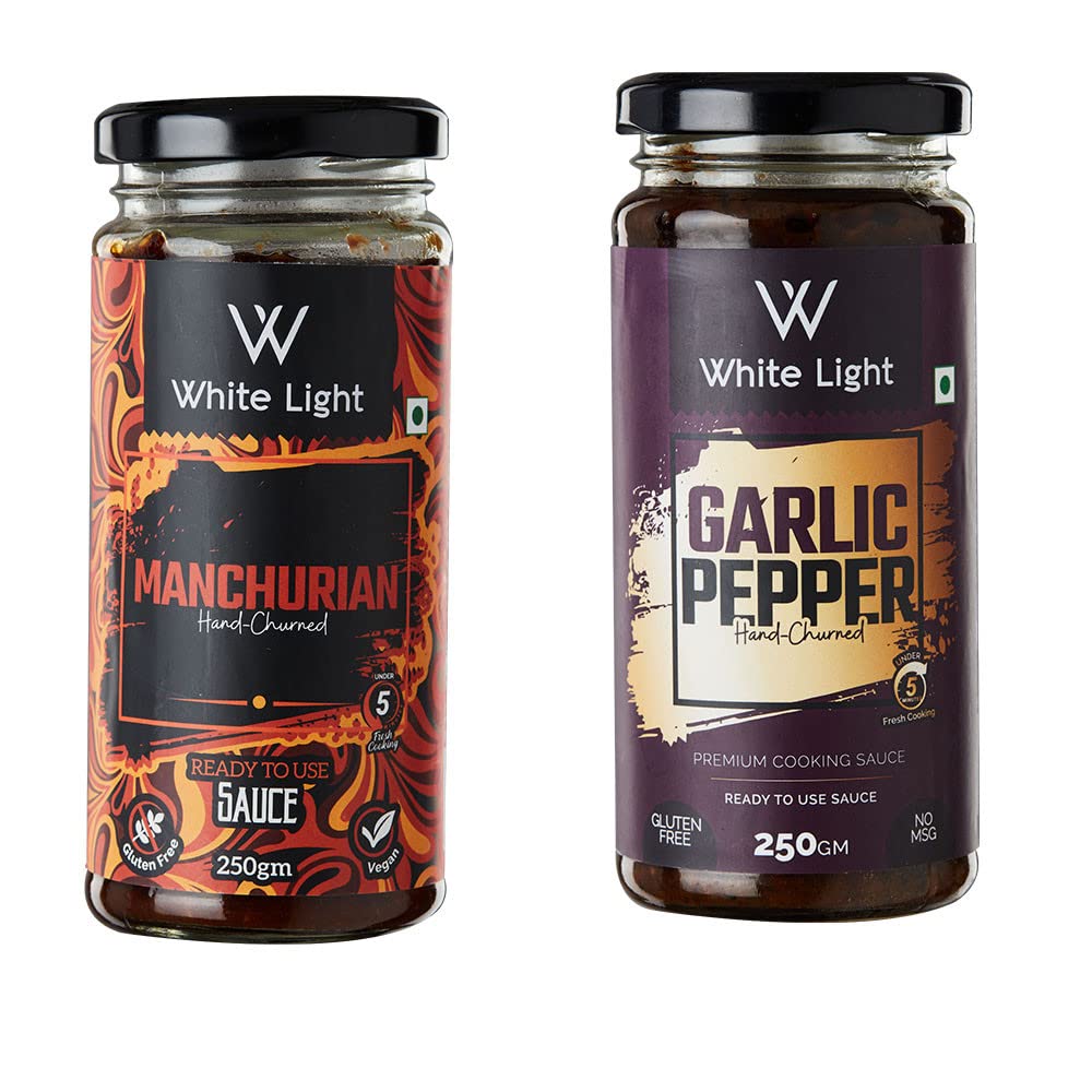 White Light Food Manchurian Sauce and Garlic Pepper Sauce l Vegan and ...