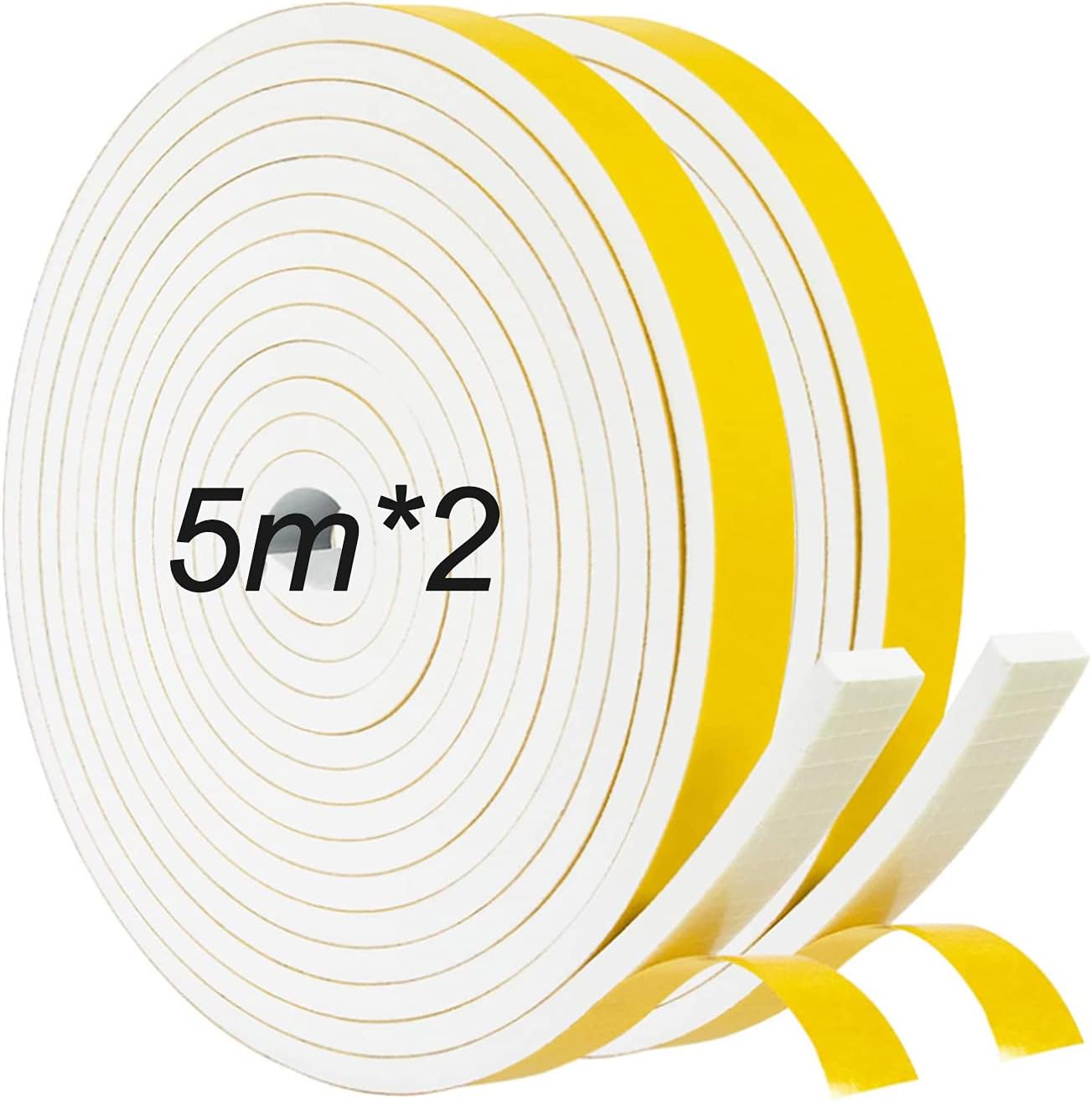 JBEIY Mousse Bande de Joint, Blanc Joint Caoutchouc Porte, 12 mm (I ...