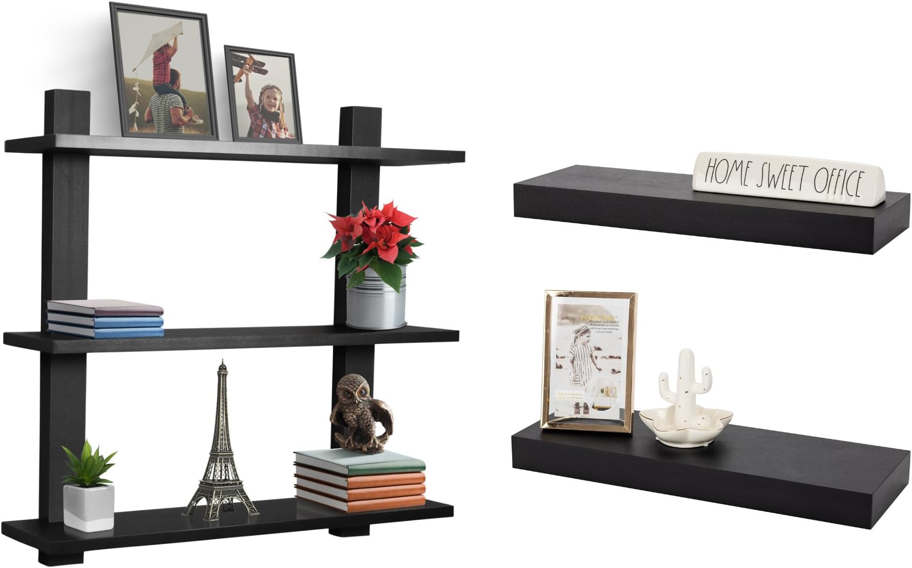 Amazon.com: Sorbus Floating Shelves Bundle - Set of 3 Wall Shelves - 3 ...