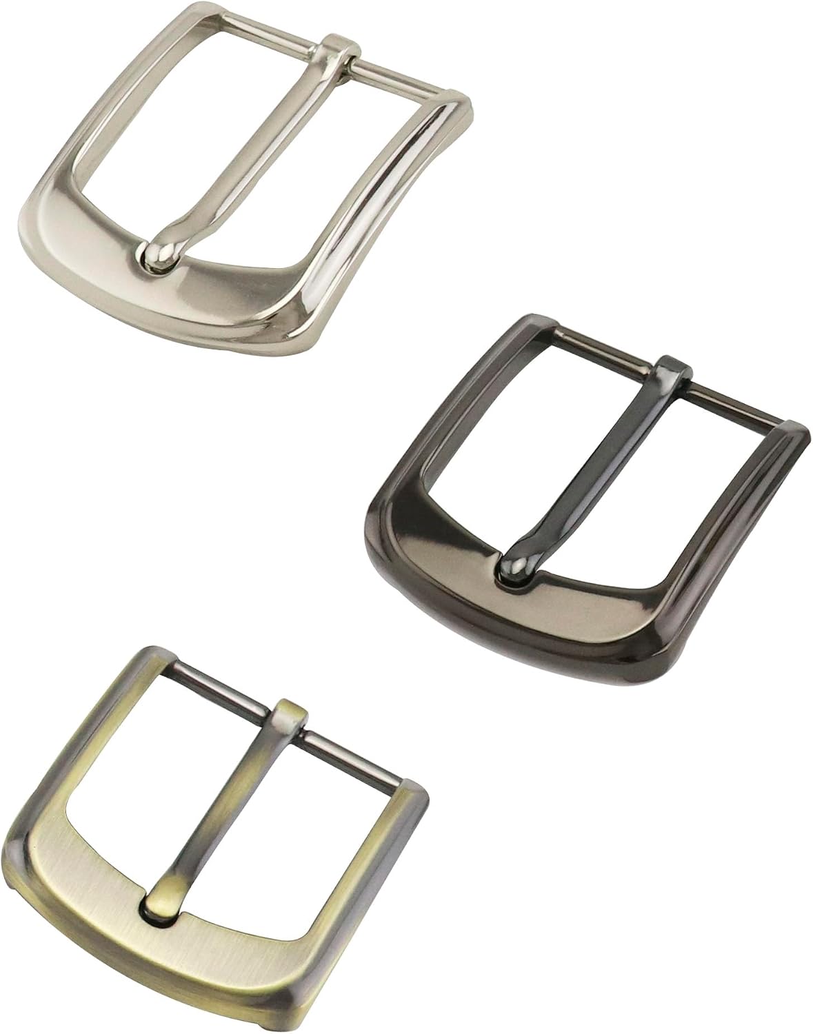 Amazon.com: QWORK Classic Belt Buckles Set, 3 Pack Metal Belt Buckle 38 ...