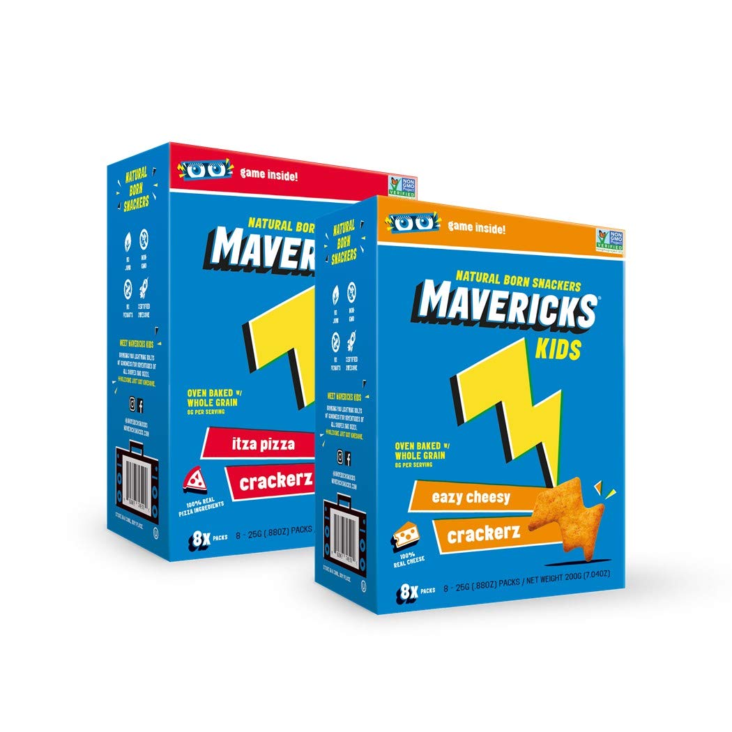 Amazon.com: Mavericks Kids Snacks Eazy Cheesy & Itza Pizza Crackers ...