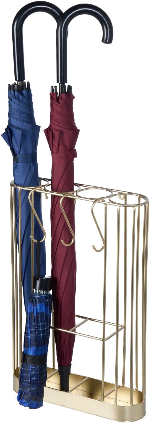 Amazon.com: MyGift Modern Wall Mountable Brass Tone Metal Wire Umbrella ...