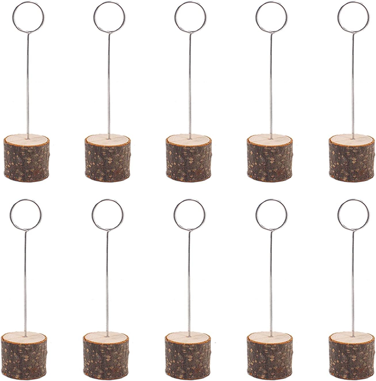 Amazon.com: 30 Pcs Rustic Wood Place Card Holders, Real Wooden Base ...