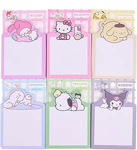 6 Pack Cute Sticky Notes Kawaii Sticky Notes Cute Stationary 3.75x2.75 ...