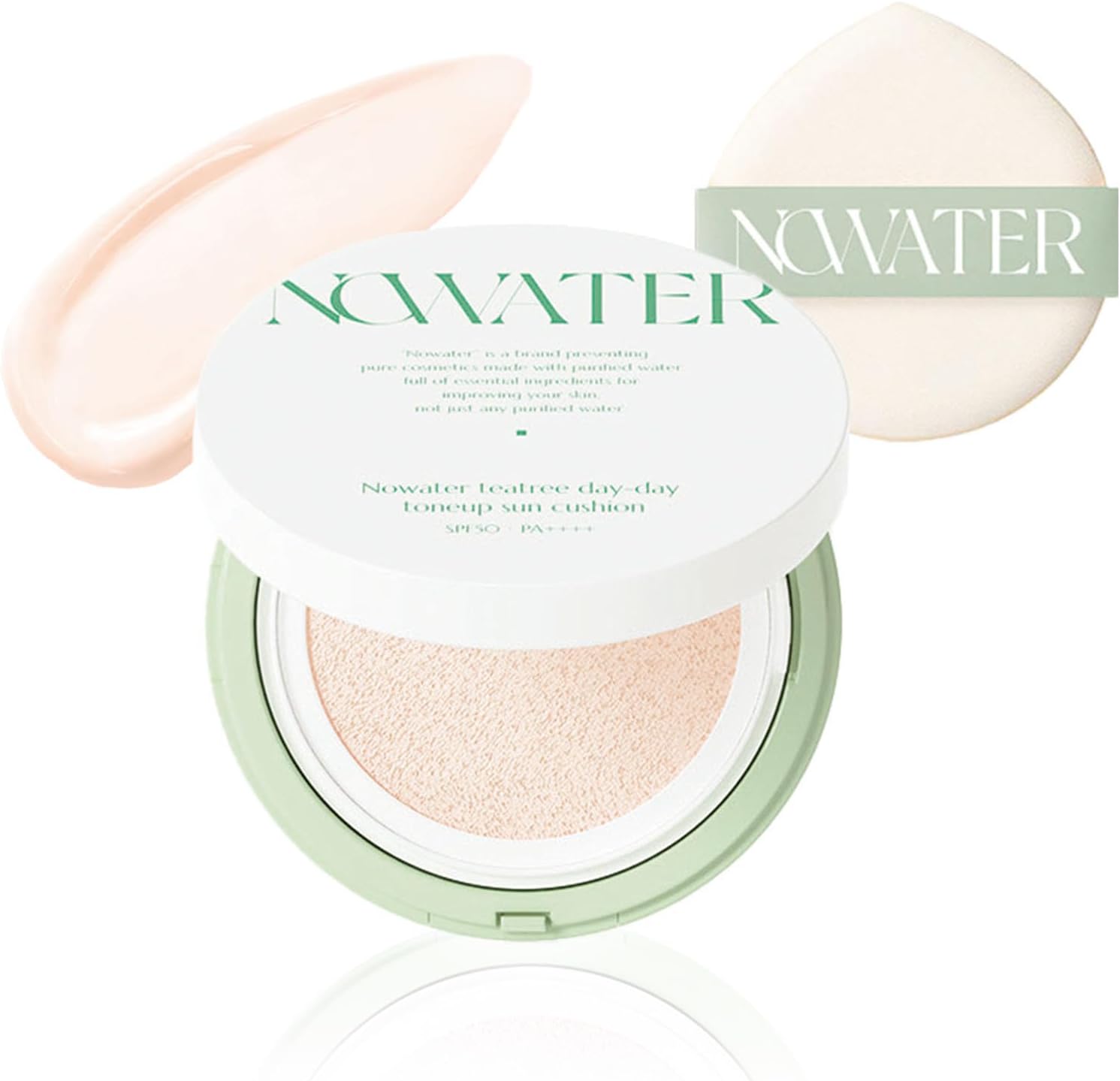 Amazon.com : NOWATER Tea Tree Tone-up Sun Cushion (SPF50+, PA++++) | No ...