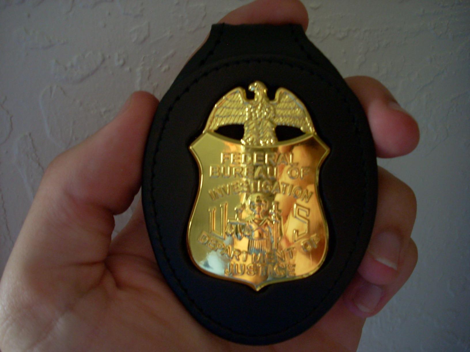 Amazon.com : Perfect Fit FBI Belt Clip Badge Holder with Pocket and ...