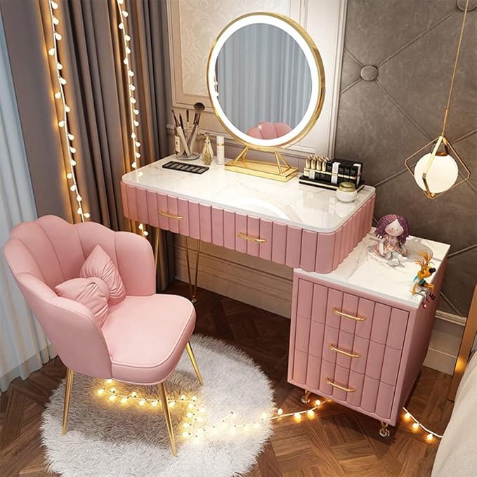 Amazon.com: Makeup Vanity Mirror Lights and Table Set, Girls Dressing ...