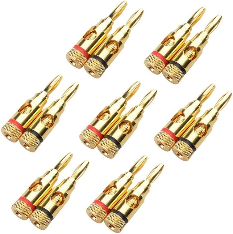 Buy BlueRigger Premium 4mm 24k Gold Plated Enclosed Screw Type Banana ...