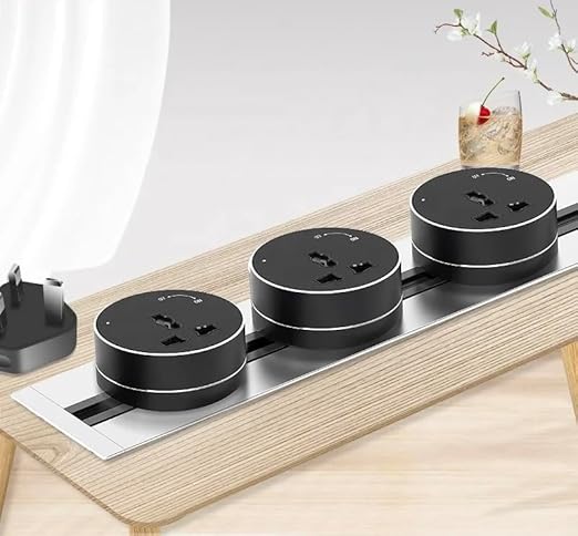 Audiovan Universal Multi Smart Office Desk Power Track Electric Socket ...
