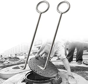 Amazon.com: WDJBPSH 8mm Manhole Cover Puller, Stainless Steel Drain ...