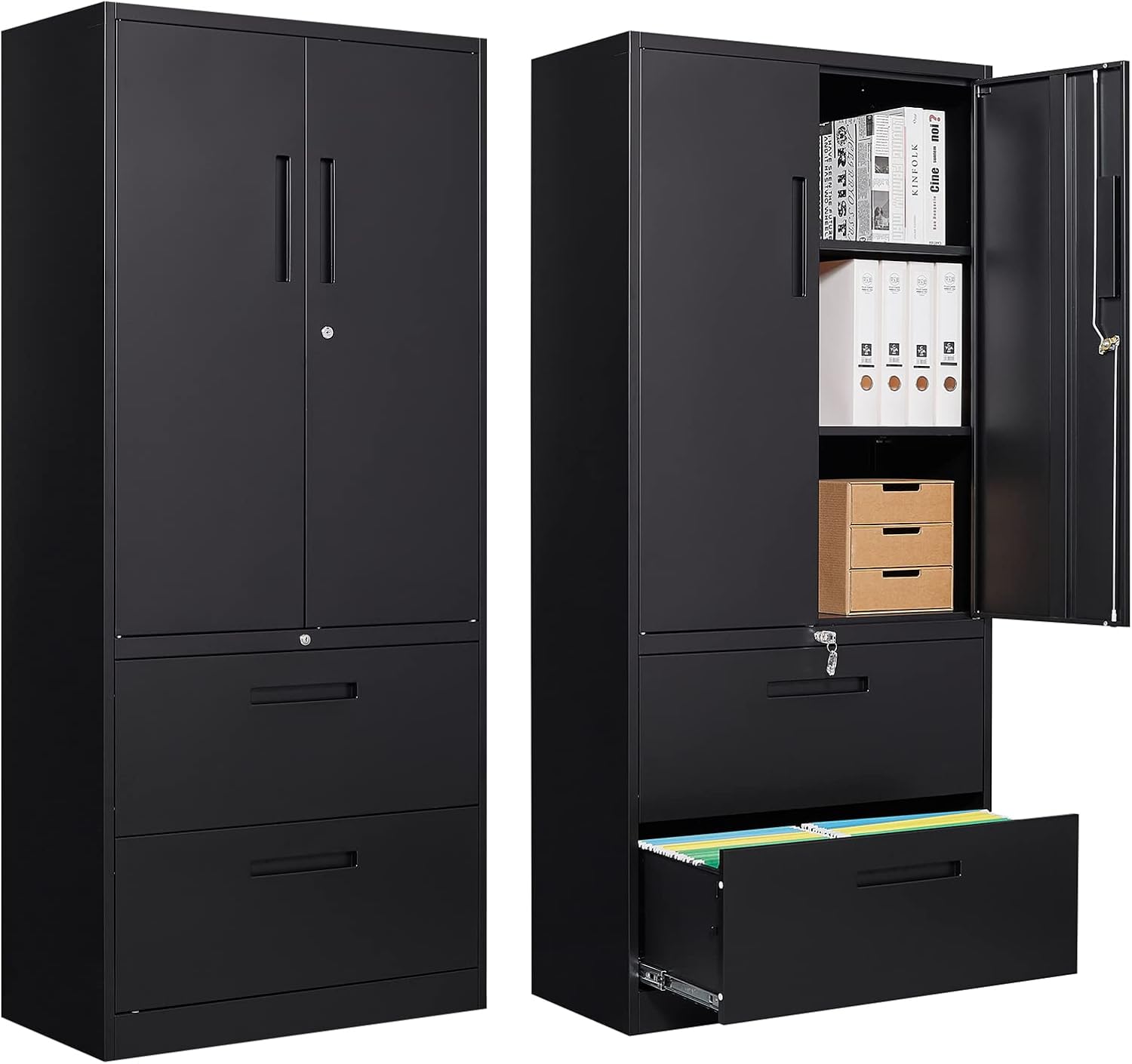 Amazon.com: heycode File Cabinet with 2 Drawers - Metal Vertical ...