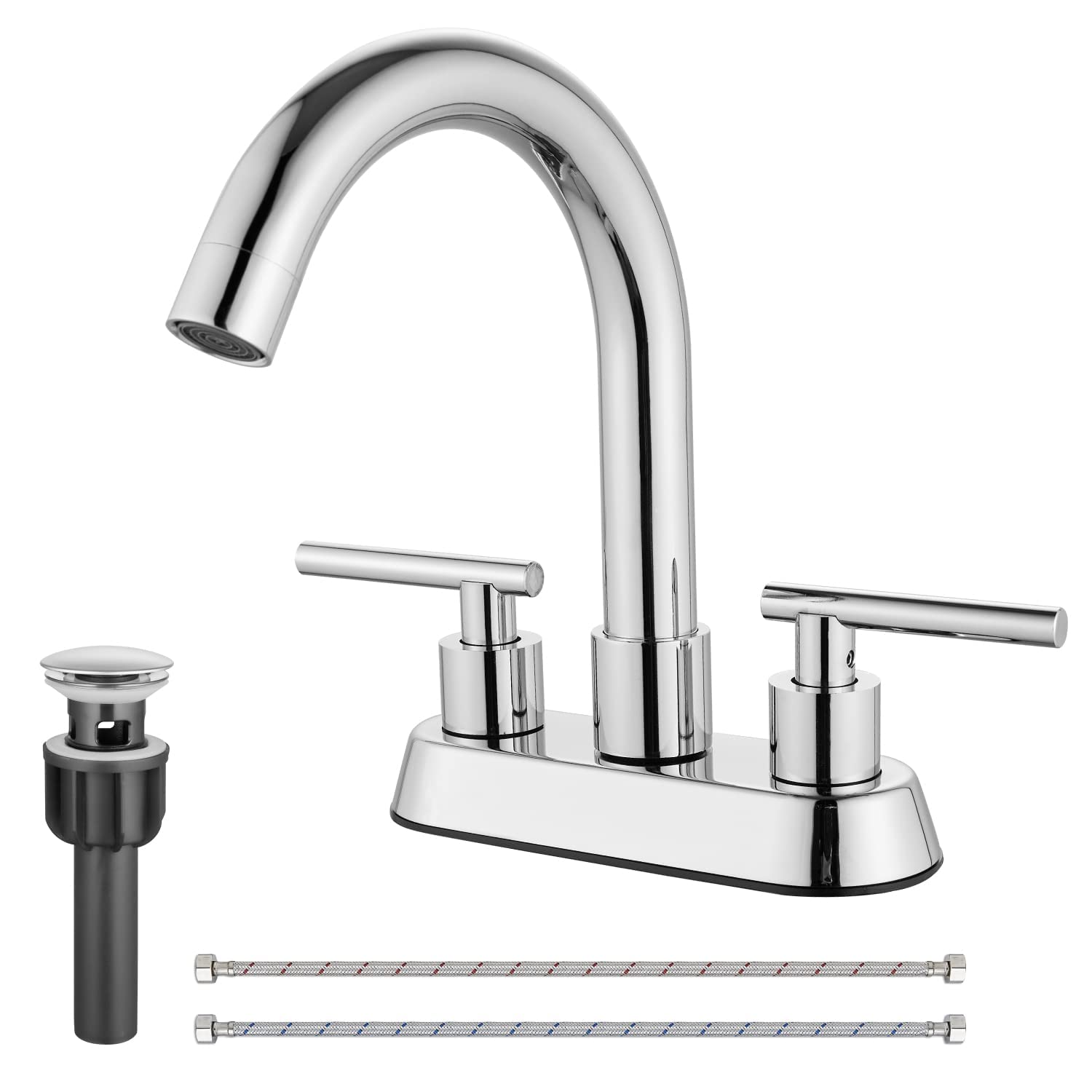 Centerset 4 Inch Bathroom Faucet Lavatory Sink Polished Chrome Mixer ...