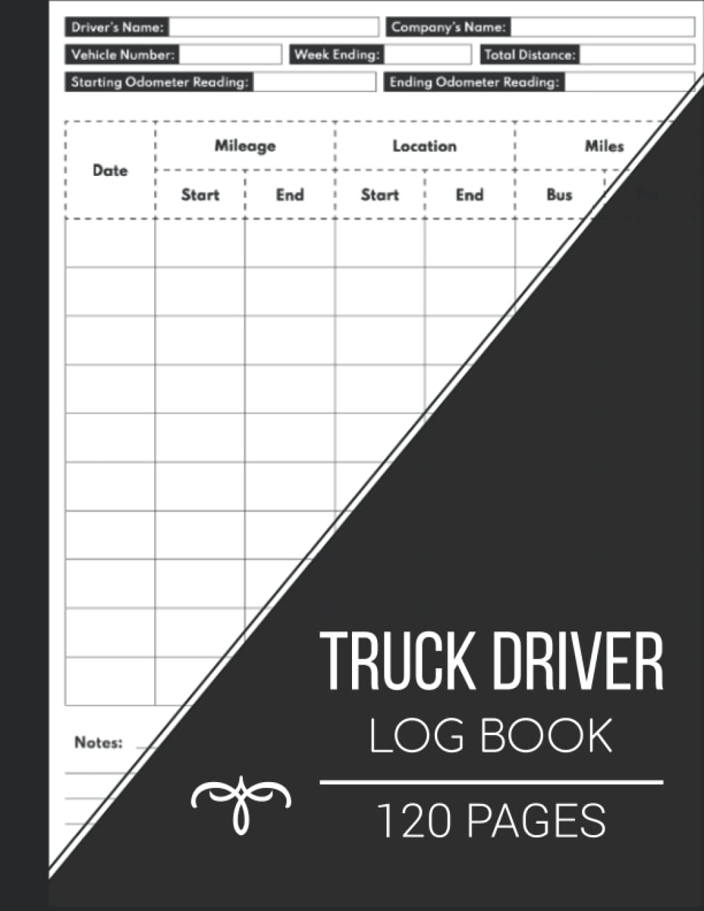Truck Driver Log Book Simple Lorry Drivers And Delivery Service ...