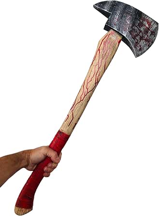 Amazon.com: BLOODY FIRE AXE, Full Size, Fake weapon, Bloody, Scary ...