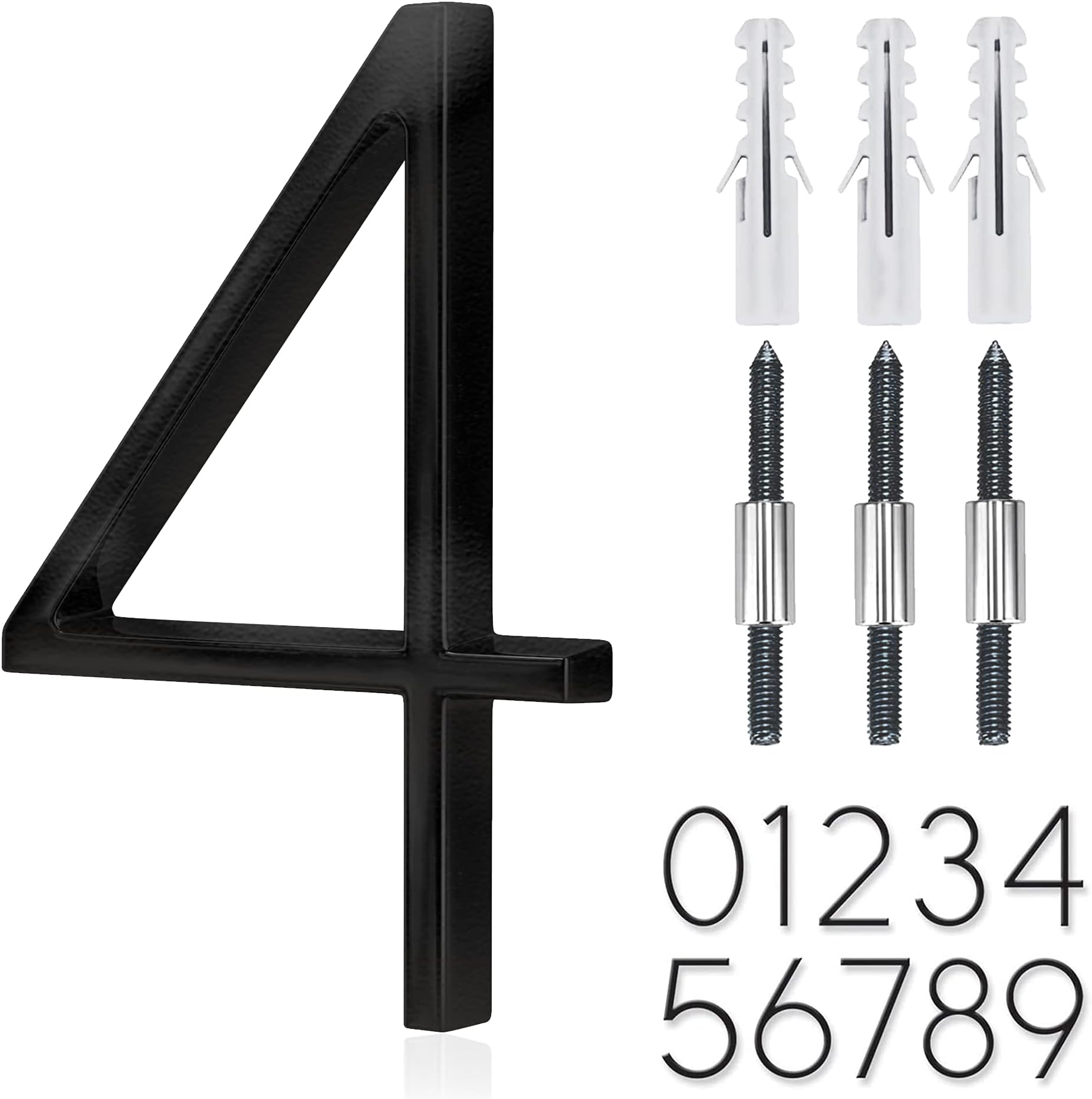 Amazon.com: 5" Stainless Steel Floating House Number, Metal Modern ...