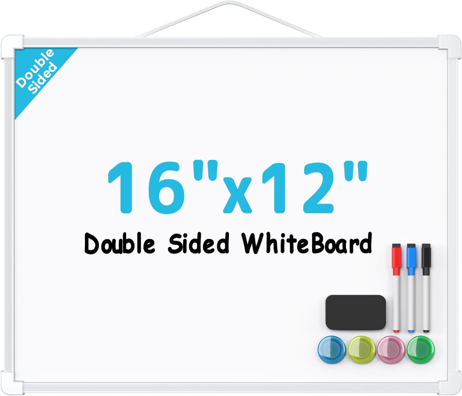 Amazon.com : Double Sided Small Dry Erase Board, 11" x 7" Mini Hanging ...