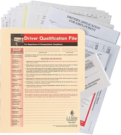Amazon.com : Driver Qualification File Packet 2-pk. - Snap-Out Format ...