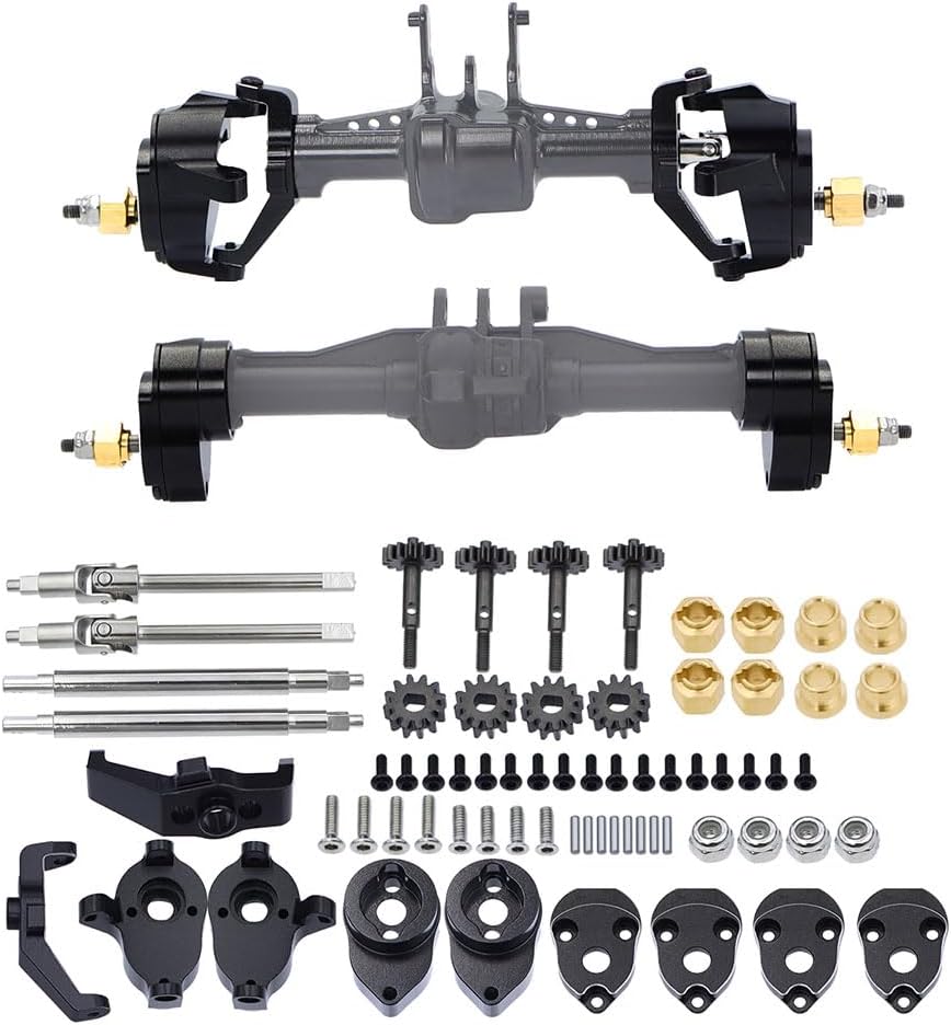 Amazon.com: FACCNOY Aluminum Front Rear Straight Axle to Portal Axle ...