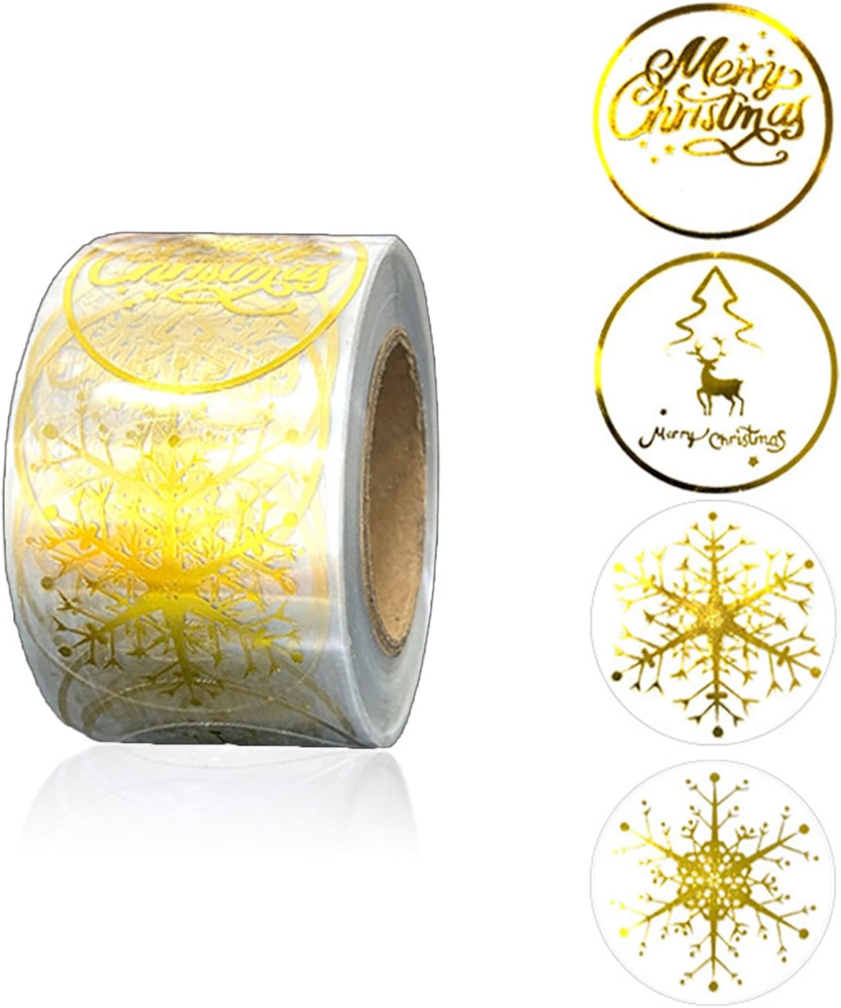Amazon.com: Foil Merry Christmas Sticker Seals - Set of 40, 2 Sheets, 1 ...
