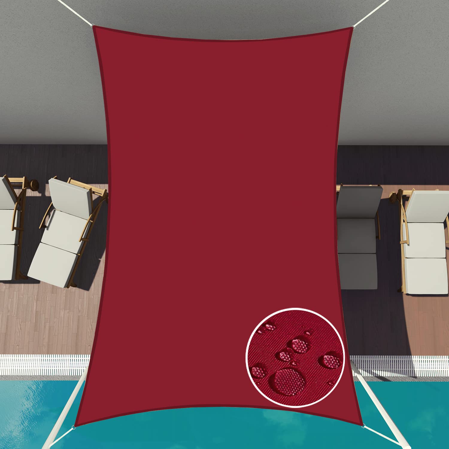 Snapklik.com : Paradise 8 X 12 Sun Shade Sail Waterproof Red Rectangle ...