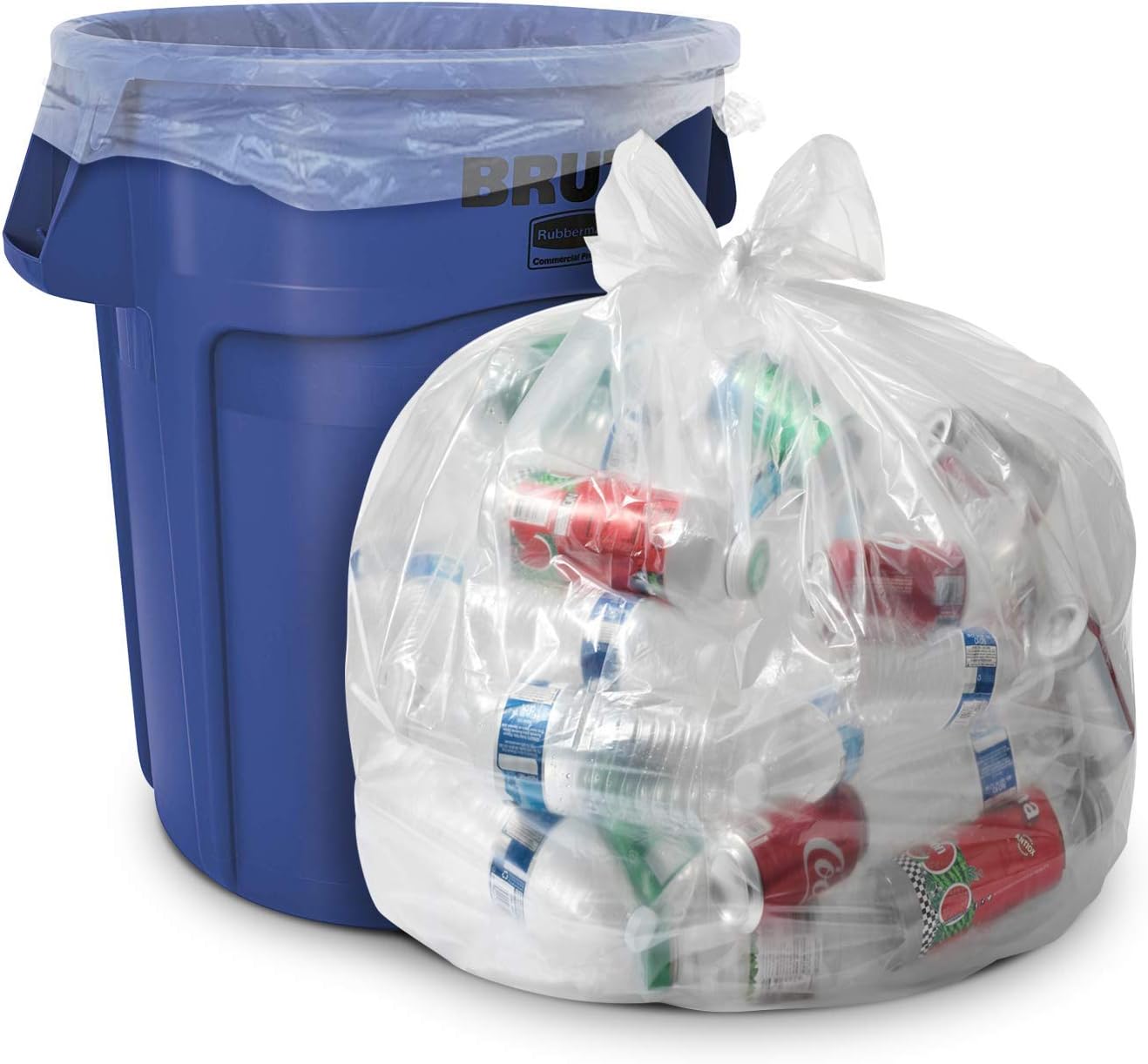 Amazon.com: Recycling Trash Bags 55 Gallon, (50 Bags w/Ties) Large Blue ...